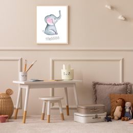 L&uuml;ttenh&uuml;tt Bild mit Rahmen L&Uuml;TTENH&Uuml;TT "oder Poster, Elefant mit Spruch", bunt (farbe rahmen: beige, farbe bild(er): bunt), B:50cm H:70cm T:0,7cm, Holz, Plexiglas, Bilder, Bild mit Rahmen, HD Premium Druck
