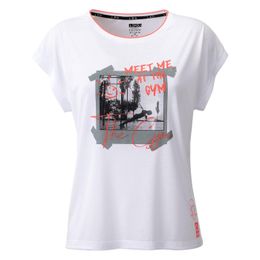 T-Shirt LPO "Damen T-Shirt Cara", Damen, Gr. 44L, wei&szlig;, Wirkware: Active Dry 50% Recycling PES, 25% organic-CO, 25% Viskose, Shirts T-Shirt