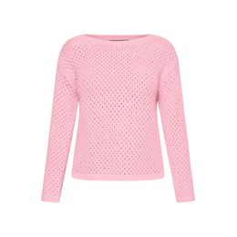 Rundhalspullover Betty Barclay "Lochstrick-Pullover langarm", Damen, Gr. 42, rosa (sea pink), Obermaterial: 36% Baumwolle CO. 36% Polyacryl PAN. 28% Polyamid PA., Pullover Rundhalspullover