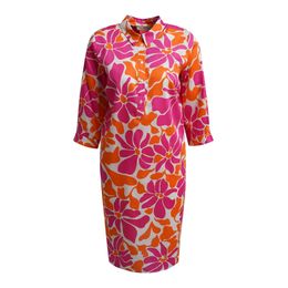 Smith & Soul Hemdblusenkleid SMITH & SOUL, Damen, Gr. XS, N-Gr, hot orange print, Web, Obermaterial: 100% Baumwolle, gemustert, regular fit knieumspielend, 1-Knopf-Manschette, Kleider Hemdblusenkleid, mit floralem Allover-Print