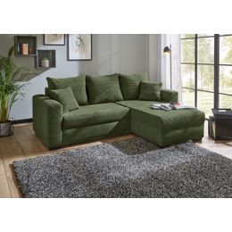 Jockenh&ouml;fer Ecksofa JOCKENH&Ouml;FER GRUPPE "Elmau L-Form, B: 235 cm", gr&uuml;n, B:235cm T:90cm, Korpus: 100% Polyester;Kissen: 100% Polyester, Sofas, Ecksofa, mit Bettfunktion, Bettkasten & 2 Zierkissen