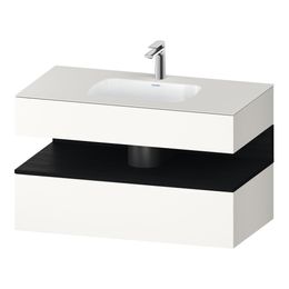 Duravit Einbauwaschtisch-M&ouml;bel-Set Qatego 100x55x60cm, Ei sw/we matt, Konsolen-Waschtischunterbau (QA4786016840000)