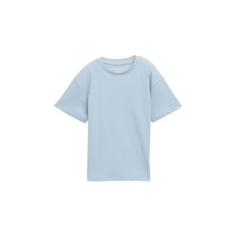 T-Shirt Tom Tailor, Jungen, Gr. 152, soft foggy light blau, Jersey, Obermaterial: 100% Baumwolle, unifarben, regular fit taillenbedeckt, Rundhals, gerader Abschluss, Shirts T-Shirt, im Oversize