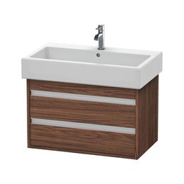 Duravit Waschtischunterschrank Ketho 75x44cm, Nussb dkl., 2 Schubk., wandh&auml;ngend (KT663702121)