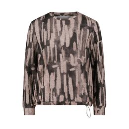 BETTY & CO Langarmshirt BETTY & CO "Casual-Shirt mit Tunnelzug", Damen, Gr. L, schwarz (schwarz, nature), Obermaterial: 97% Polyester PES. 3% Elasthan EL., Shirts Langarmshirt