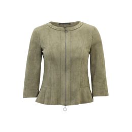 Jackenblazer Betty Barclay "Blazer-Jacke mit Rei&szlig;verschluss", Damen, Gr. 48, gr&uuml;n (dusty olive), Obermaterial: 92% Polyester PES. 8% Elasthan EL., Blazer Jackenblazer