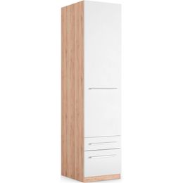 Kleiderschrank Priess "Schrank Garderobe W&auml;scheschrank Barcelona in 5 Breiten", wei&szlig; (eichefarben artisan, wei&szlig;), B:48cm H:193cm T:54cm, Holzwerkstoff, Schr&auml;nke, Kleiderschrank, viel Stauraum, ger&auml;umige Schubk&auml;sten, mit Spiegel, MADE IN GERMANY