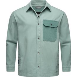 Outdoorhemd Ragwear "Outdoorhemd Garwend", Herren, Gr. XXL, N-Gr, blau (aqua), Obermaterial: 100% Baumwolle CO., Hemden Outdoorhemd
