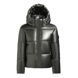 Steppjacke Khujo "Steppjacke Devina Shiny-YM", Damen, Gr. M, grau (medium grau), Obermaterial: 50% Polyurethan PU. 50% Polyester PES. Obermaterial: Futter: 100% Nylon NY. 100% Polyester PES., Jacken Steppjacke