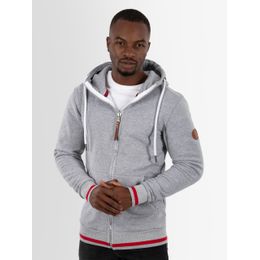 Sweatjacke Alessandro Salvarini "Alessandro Salvarini Herren Hoodie AS310", Herren, Gr. M, grau (hellgrau), Obermaterial: 65% Baumwolle CO. 35% Polyester PES., Sweatjacken Sweatjacke