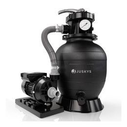 Juskys&reg; Sandfilteranlage 400 W - leistungsstarke Poolfilteranlage, Filtration mit 7-Wege-Ventil, Robustes Material, 20 L Volumen