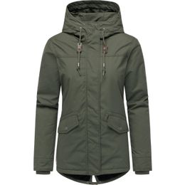Winterjacke Ragwear "Winterjacke Parkker Warm YOUMODO", Damen, Gr. L, gr&uuml;n (schwarz olive), Obermaterial: 65% Polyester PES. 35% Baumwolle CO. Obermaterial: Futter: 100% Polyester PES. 100% Polyester PES., Jacken Winterjacke
