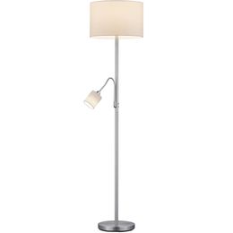 Trio LEUCHTEN Stehlampe "Hotel", wei&szlig; (nickelfarben, wei&szlig;), 2, &Oslash; 40cm H: 170cm, Leuchten, mit flexibel einstellbarer Leseleuchte, getrennt schaltbar, Stehlampe