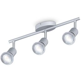 B.K.LICHT Deckenleuchte, grau (nickelfarben), 3, H: 10cm, 1 Stk., Leuchten, 3-flammiger LED Deckenspot, dreh-, schwenkbar, IP20, neutralwei&szlig;, Deckenleuchte