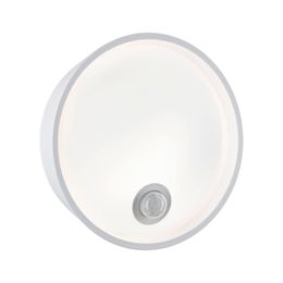 LED Au&szlig;en-Wandleuchte Paulmann "Platomo IP44 rund 180mm 3000K 14,5W 1200lm 230V Kunststoff", wei&szlig;, H:6,7cm &Oslash;:18cm, Leuchten, LED Au&szlig;en-Wandleuchte, Bewegungsmelder seewasserresistent