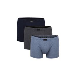 G&ouml;tzburg Boxershorts G&Ouml;TZBURG "Boxershort 3er Pack", Herren, Gr. M, blau (blau, grau), Obermaterial: 95% Baumwolle CO. 5% Elasthan EL., Unterhosen Boxershorts