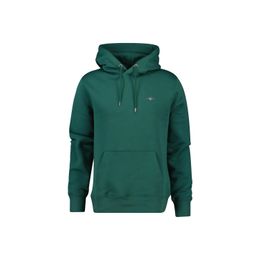 Sweatshirt Gant "Sweatshirt REGULAR SHIELD HOODIE", Damen, Gr. M, gr&uuml;n (gr&uuml;n (deep forest)), Obermaterial: 78% Baumwolle CO. 22% Polyester PES., Sweatshirts Sweatshirt