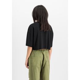T-Shirt Alpha Industries "Basic T-Shirt BL Cropped PP W", Damen, Gr. M, schwarz, Obermaterial: 100% Baumwolle, Shirts T-Shirt