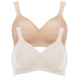 B&uuml;gelloser BH Anita "BH ohne B&uuml;gel Twin", Damen, Gr. 75, Cup E, bunt (champagner beige), Obermaterial: 70% Polyamid PA. 30% Elasthan EL., BHs B&uuml;gelloser BH