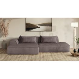 Ecksofa exxpo - SOFA FASHION "Billund modernes Designsofa, bequem und elegant, Breite 294cm, L-Form", cappucino, B:294cm H:71cm T:165cm, Sofas, Ecksofa, modern, L-form, Wellenfedern, inklusive 2x Nierenkissen