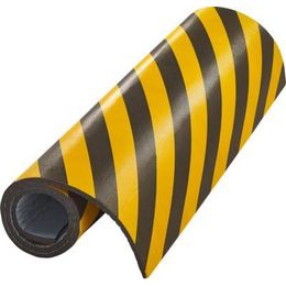 Garagen Wandschutzpolster Mottez, f&uuml;r den Innenbereich, selbstklebend, waschbar, L 1,5 m x B 1000 x H 10 mm, PU-Schaumstoff, gelb-schwarz