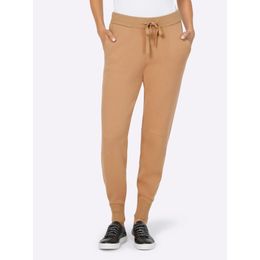Strickhose Heine, Damen, Gr. 40, Normalgr&ouml;&szlig;en, braun (camel), 50% Viskose, 28% Polyester, 22% Polyamid, unifarben, 7/8-L&auml;nge, Hosen Strickhose