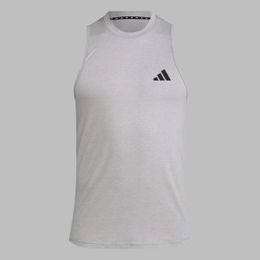 Tanktop adidas Performance "TRAIN ESSENTIALS FEELREADY TRAINING SLEEVELESS", Herren, Gr. S, blau (medium grau heather, wei&szlig;, schwarz), Single Jersey, Obermaterial: 70% Polyester, 30% Baumwolle, tiefer Rundhals, Tops Tanktop