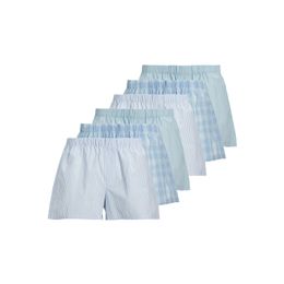 Jack & Jones Webboxer JACK & JONES "Web-Boxershorts JACMILANO WOVEN BOXERS 6 PACK 6er Pack", Herren, Gr. XL, blau (hellblau), Obermaterial: 100% Baumwolle CO., Unterhosen Webboxer
