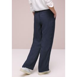 Webhose Street One "Style Emee", Damen, Gr. 44, L&auml;nge 32, shadowed navy, Web, Obermaterial: 90% Modal, 10% Polyester, unifarben, loose fit lang, Hosen Webhose, Wide Leg Hose mit Crochet Tape