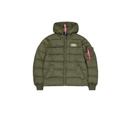 Winterjacke Alpha Industries "Hooded Puffer Alpha FD", Herren, Gr. S, gr&uuml;n (dunkelgr&uuml;n), Obermaterial: 100% Polyester; Futter: 100% Polyester; F&uuml;llung: 100% Polyester, Jacken Winterjacke