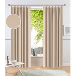 Vorhang OTTO HOME "Raja" Gr. 2, beige (sand), B:140cm H:175cm, Polyester, Recyceltes Material, Gardinen, Vorhang, 2er-Set, Bestseller, einfarbig, modern, pflegeleichte Mikrofaser, Topseller