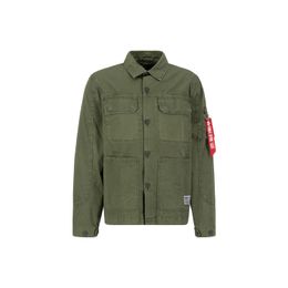 Hemdjacke Alpha Industries "Color Block Overshirt", Herren, Gr. S, gr&uuml;n (schwarz olive), Obermaterial: 100% Baumwolle, Jacken Hemdjacke