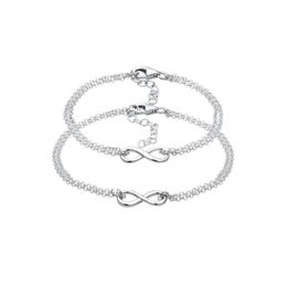 Armketten Set Elli "Armband Set Armband Mutter & Tochter Unendlichkeit 925 Sterling Silber" Gr. 160, silber, Armb&auml;nder, Damen, Silber 925 (Sterlingsilber), Armketten Set