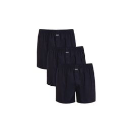Webboxer Jockey "Web-Boxershorts Everyday Woven Boxer Shorts 3er Pack", Herren, Gr. S, blau (dunkelblau), Obermaterial: 100% Baumwolle CO., Unterhosen Webboxer