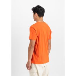 T-Shirt Alpha Industries "Basic T-Shirt SL", Herren, Gr. XL, orange (boost orange), Obermaterial: 100% Baumwolle, Shirts T-Shirt