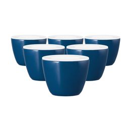 Eierbecher Seltmann Weiden "Snack and Egg Life Fashion &oslash; 6,8 cm 6er Set", blau (classic blau), B:6,8cm H:5,5cm &Oslash;:6,8cm, Porzellan, Eierbecher, Eierbecher, Sp&uuml;lmaschinenfest, Mikrowellensicher, Ofenfest