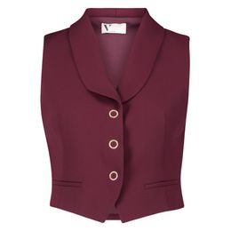 Shirtweste Vera Mont "Sommerweste mit Kragen", Damen, Gr. 38, rot (deep dahlia), Obermaterial: 96% Polyester PES. 4% Elasthan EL., Westen Shirtweste