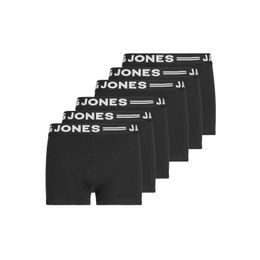 Jack & Jones Boxershorts JACK & JONES "Boxershort SENSE TRUNKS 6 PACK JNR NOOS 6er Pack", Jungen, Gr. 176, schwarz, Obermaterial: 95% Baumwolle CO. 5% Elasthan EL., Unterhosen Boxershorts