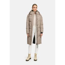 Winterjacke Marikoo "Marikoo Michikoo Damen Winterjacke gesteppt N082", Damen, Gr. XL, grau (taupegrau), Obermaterial: 100% Polyester PES., Jacken Winterjacke