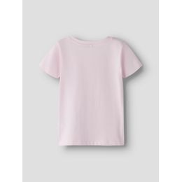 Kurzarmshirt name it "NMFVIBBI SS TOP NOOS", M&auml;dchen, Gr. 98, cradle pink, Jersey, Obermaterial: 95% Baumwolle, 5% Elasthan, unifarben, normal normal, Rundhals, Shirts Kurzarmshirt, Baumwollmischung, Kurzarm