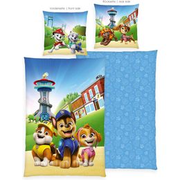 Kinderbettw&auml;sche PAW PATROL "PAW PATROL", multicolour, B/L: 135cm x 200cm, 1 Stk., 1 Stk., Renforc&eacute;, B/L: 80cm x 80cm, 2, Renforc&eacute;, Obermaterial: 100% Baumwolle, Bettw&auml;sche, Kinderbettw&auml;sche, Wendebettw&auml;sche