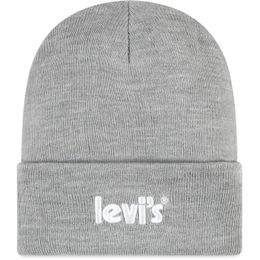 Beanie LEVI'S KIDS "LAN POSTER LOGO BEANIE", Kinder, dunkelgrau he, Kunstfaser, M&uuml;tzen Beanie, UNISEX