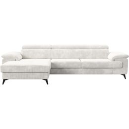 Ecksofa COTTA "Astra L-Form, B: 300 cm", cream, B:300cm T:169cm, 95% Polyester (PES) 5%Polyamid (PA), Sofas, Ecksofa, mit Kopfteilverstellung, optional Bettfunktion & Bettkasten