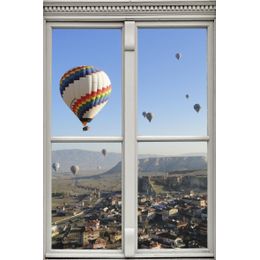 Wandsticker queence "Hei&szlig;luftballons", bunt, B:40cm H:60cm T:0,1cm, Wandtattoos, Wandsticker, Wandsticker, Wandbild, selbstklebend, 3D, Fenster