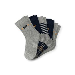 Kurzsocken Schiesser "Socken Legwear Kids 5er Pack", Jungen, Gr. 27-30, grau, Obermaterial: 75% Baumwolle CO. 24% Polyamid PA. 1% Elasthan EL., Socken Kurzsocken