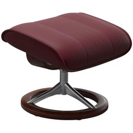 Fu&szlig;hocker stressless "Admiral", rot (bordeaux batick), B:55cm H:41cm T:39cm, Leder BATICK: BATICK ist ein leicht korrigiertes, durchgef&auml;rbtes und genarbtes M&ouml;belleder, bei dem die meisten Unebenheiten und Spuren in der Regel entfernt wurden., Hocker, Fu&szlig;hocker, mit Signature Base, Gestell Braun