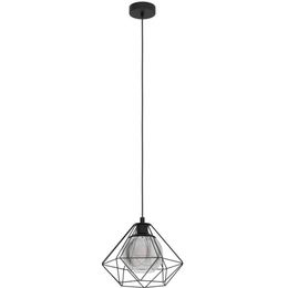 Eglo H&auml;ngeleuchte "VERNHAM Pendellampe, Stahl und Glas, E27, IP20, Esszimmerlampe, Lampe", schwarz, 1, &Oslash; 32,5cm H: 110cm, 1 Stk., Leuchten, Pendelleuchte, Wohnzimmerlampe, H110 x &Oslash;32,50 cm, schwarz, 1X40W exkl., H&auml;ngeleuchte