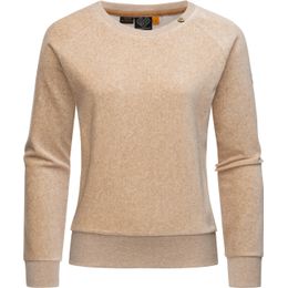 Sweater Ragwear "Kapuzensweatshirt Johanka Velvet", Damen, Gr. 4XL, beige (sand), Obermaterial: 62% Baumwolle CO. 35% Polyester PES. 3% Elasthan EL., Sweatshirts Sweater
