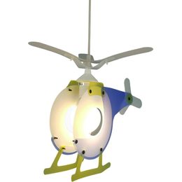 Niermann H&auml;ngeleuchte "Hubschrauber, Kinderlampe", wei&szlig; (wei&szlig;, blau), 1, H: 35cm, 1 Stk., Leuchten, Pendelleuchte Hubschrauber, Kinderzimmer, H&auml;ngeleuchte