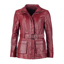 Bikerjacke JCC "Lederjacke R6382", Damen, Gr. 44, rot, Obermaterial: 100% Lammnappaleder LANA. Futter: 100% Polyester PES., Jacken Bikerjacke